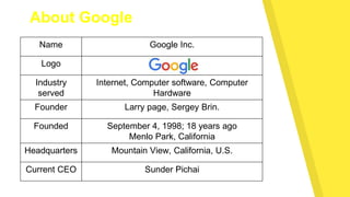 Google - SWOT Analysis | PPTX
