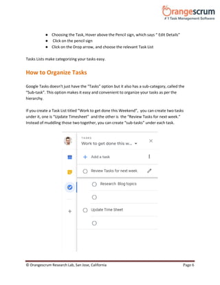 A Detailed Google Tasks Guide To Make Task Management Easier | PDF