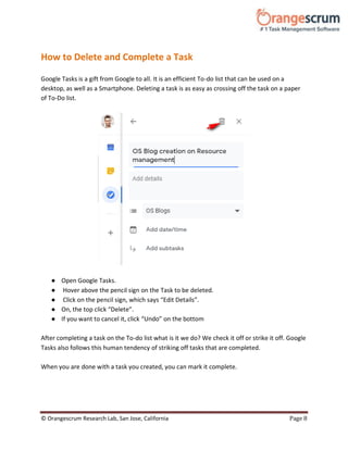 A Detailed Google Tasks Guide To Make Task Management Easier | PDF | Email | Internet