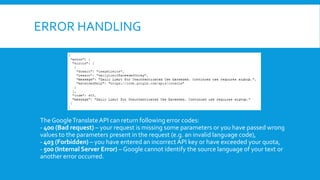 Google Translate API | PPTX