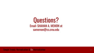Google Trends Normalization and De-normalization | PDF