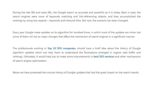 Concise History of Google Algorithm Updates | PPT
