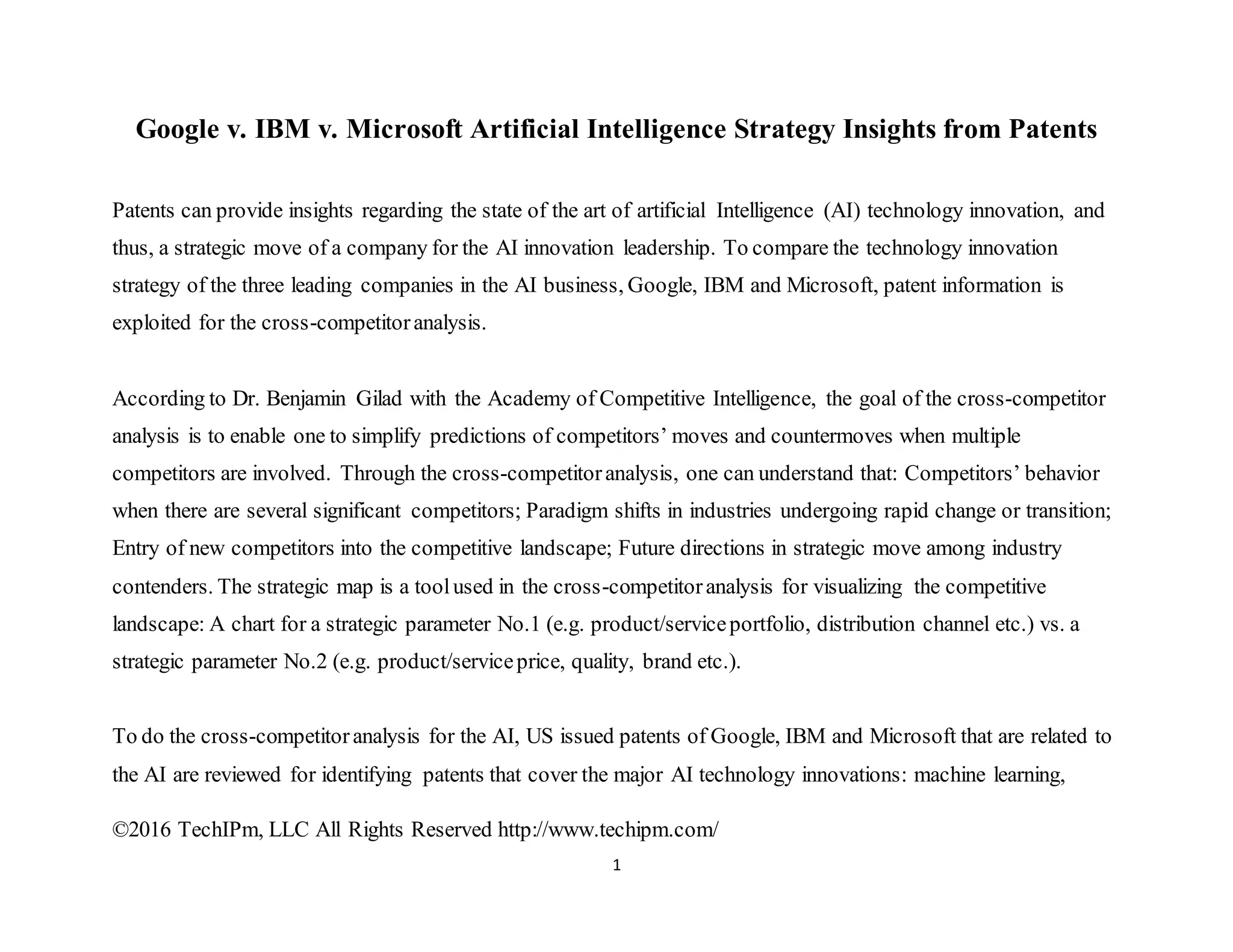 Google v. IBM v. Microsoft Artificial Intelligence Strategy Insights ...