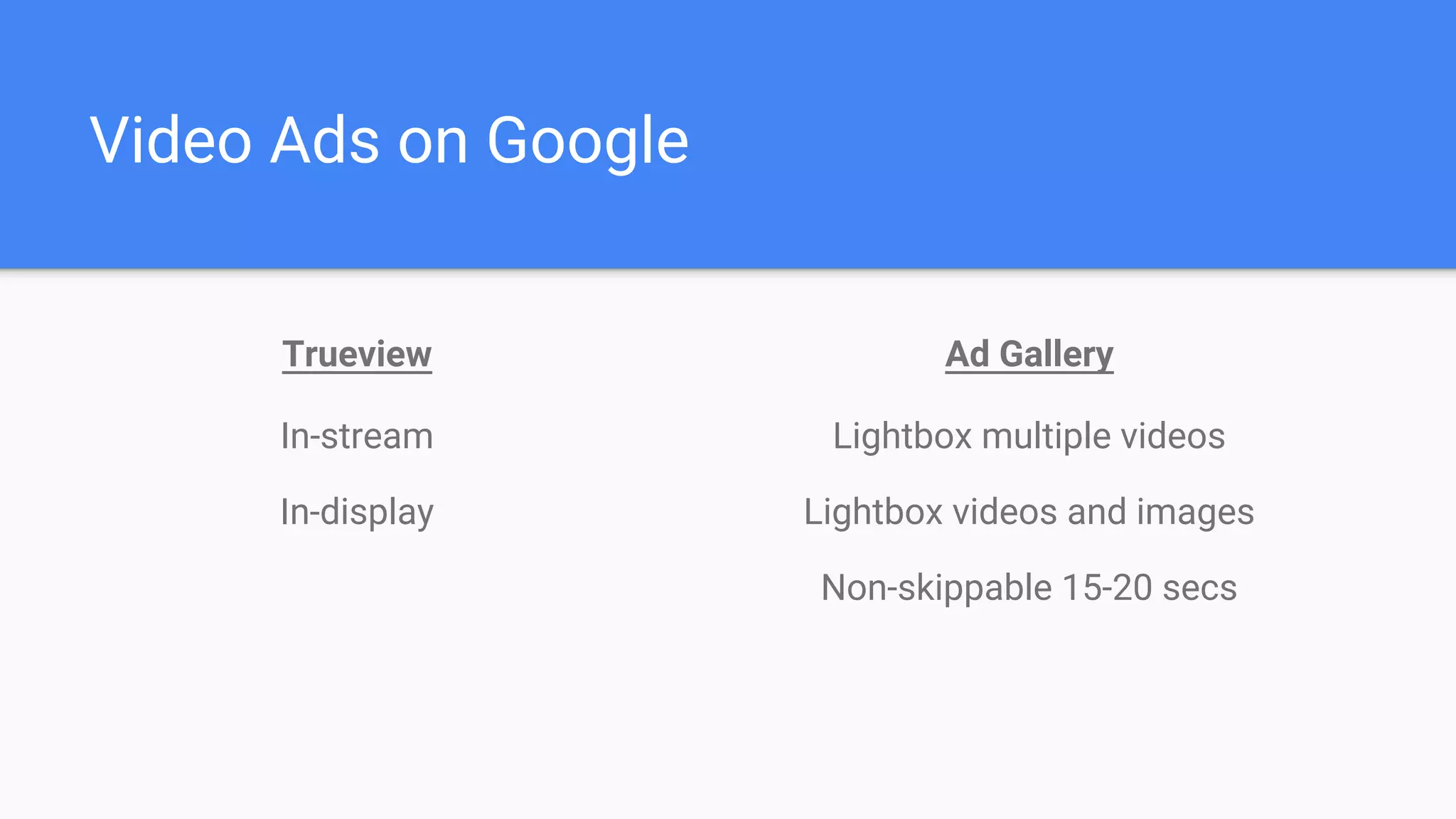 Google Youtube / Video Ads | PDF