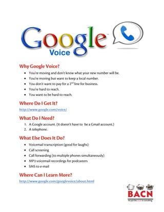 Google voice handout | PDF