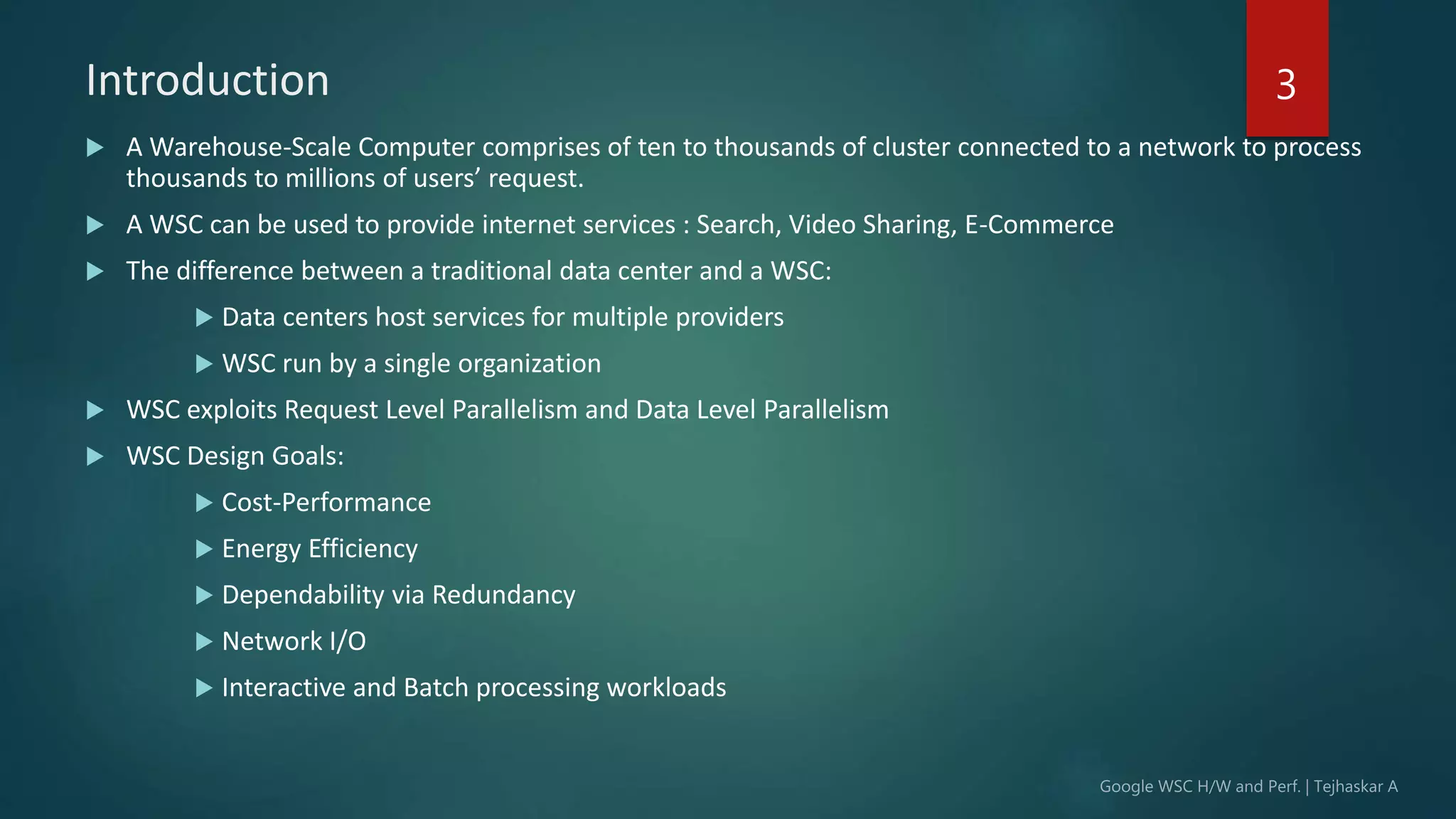 Google warehouse scale computer | PPTX