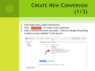Google website call conversion (WCC) tracking | PPT