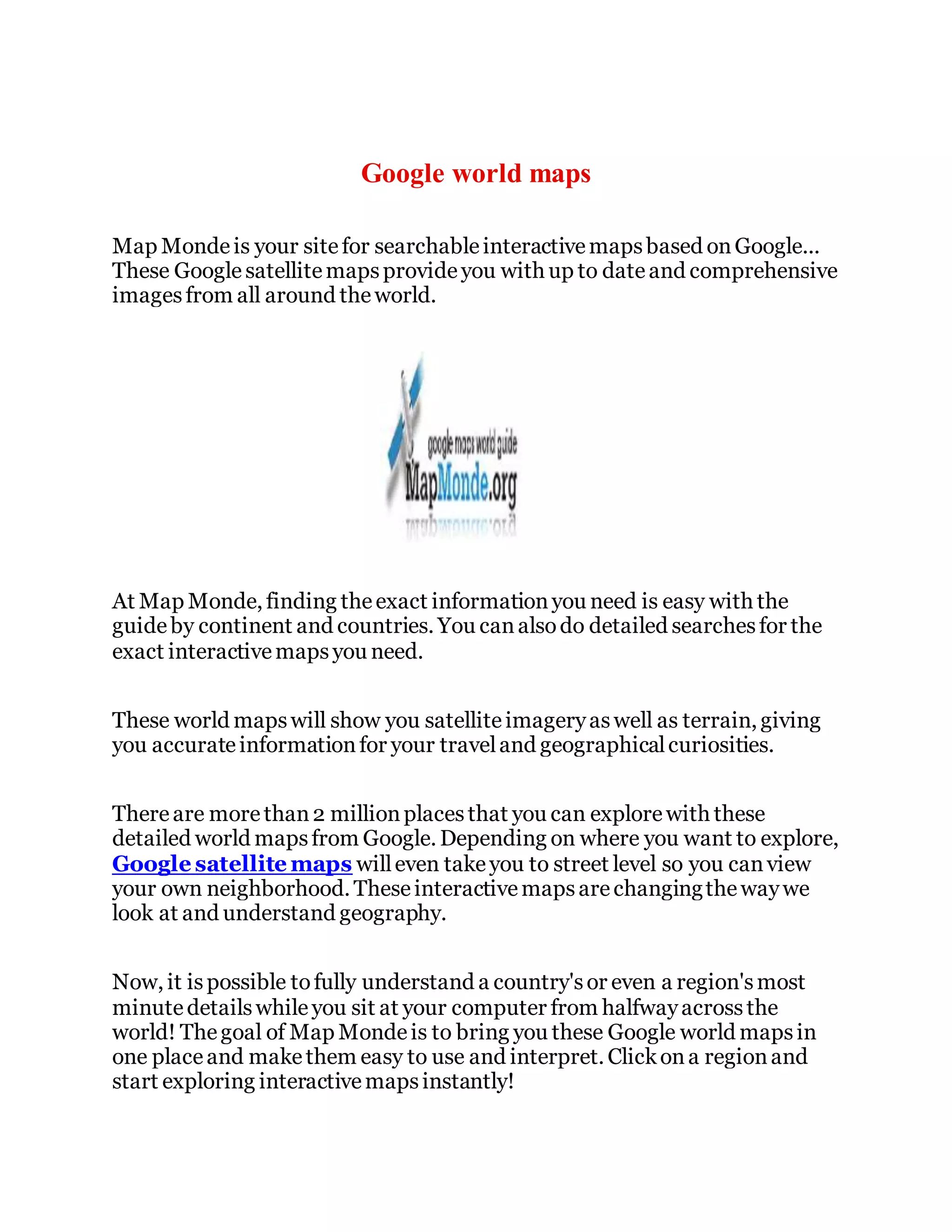 Google world maps | DOCX