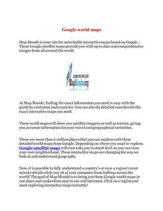 Google world maps | DOCX