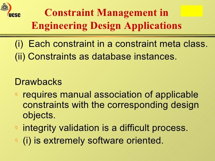 Management of Evolving Constraints in a Computerised Engineering Desi…