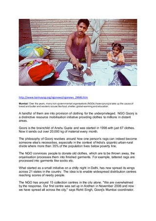 Goonj foundation | DOCX