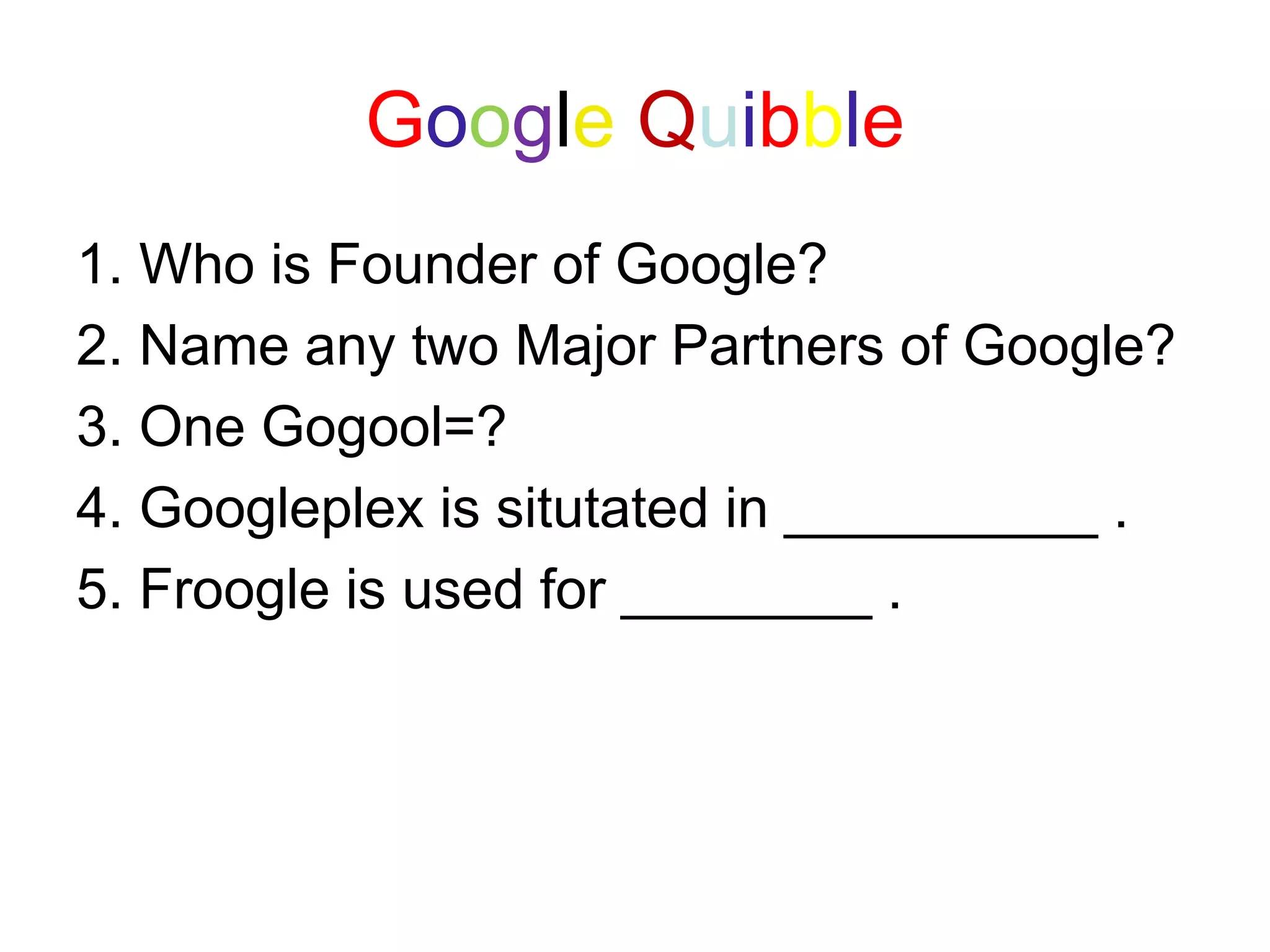 Google Search Engine | PPT