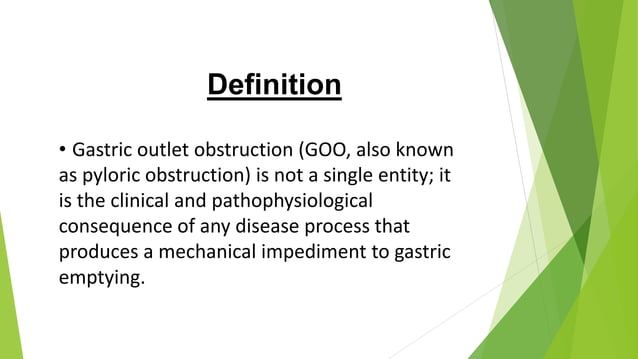 Gastric Outlet Obstruction (GOO) | PPTX | Digestive Disorders ...