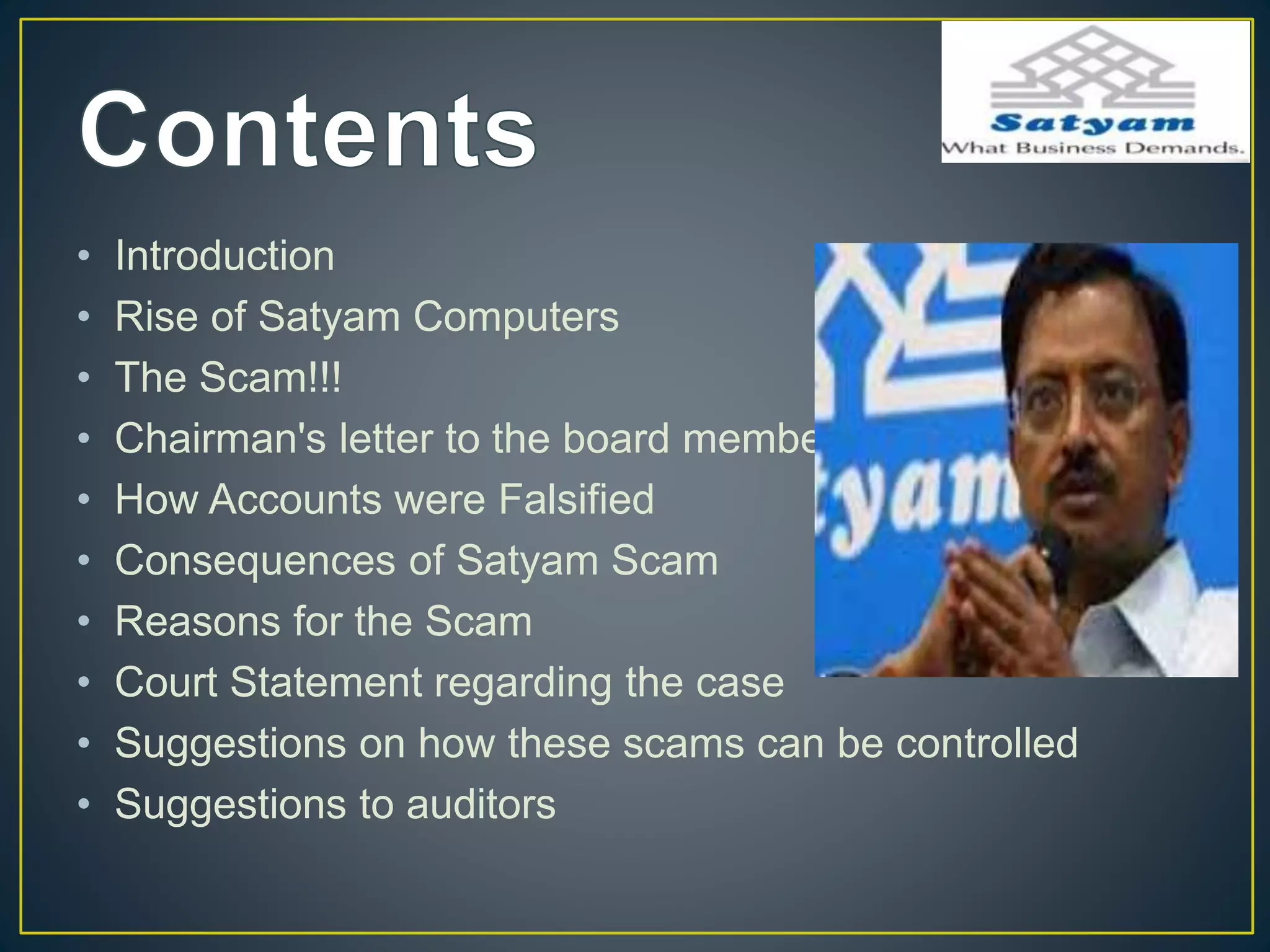 Satyam Scandal | PPTX