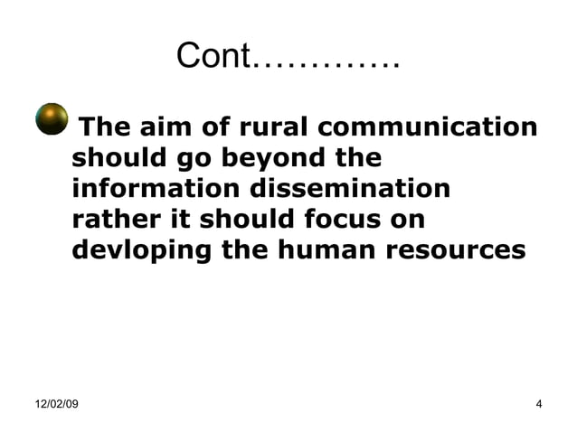 communication for rural development | PPT