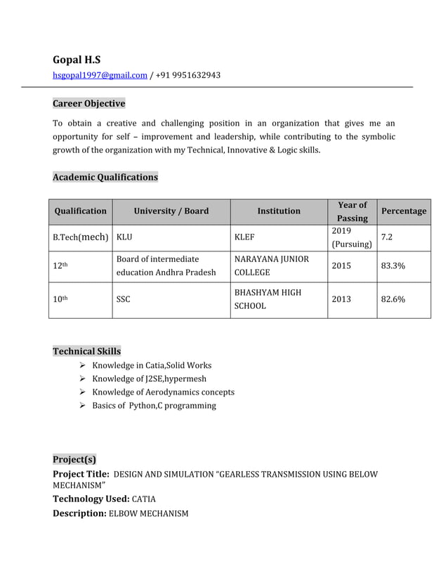 Gopal RESUME | PDF