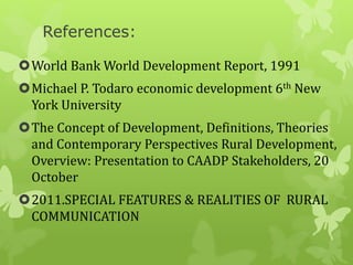 theories in rural development and planning | PPTX