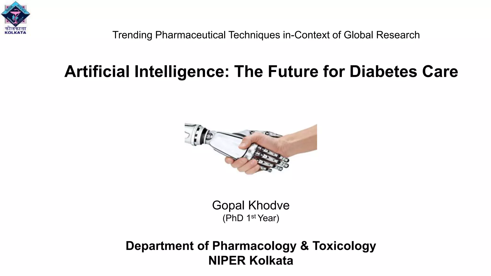 Artificial Intelligence in Diabetes Care | PPTX