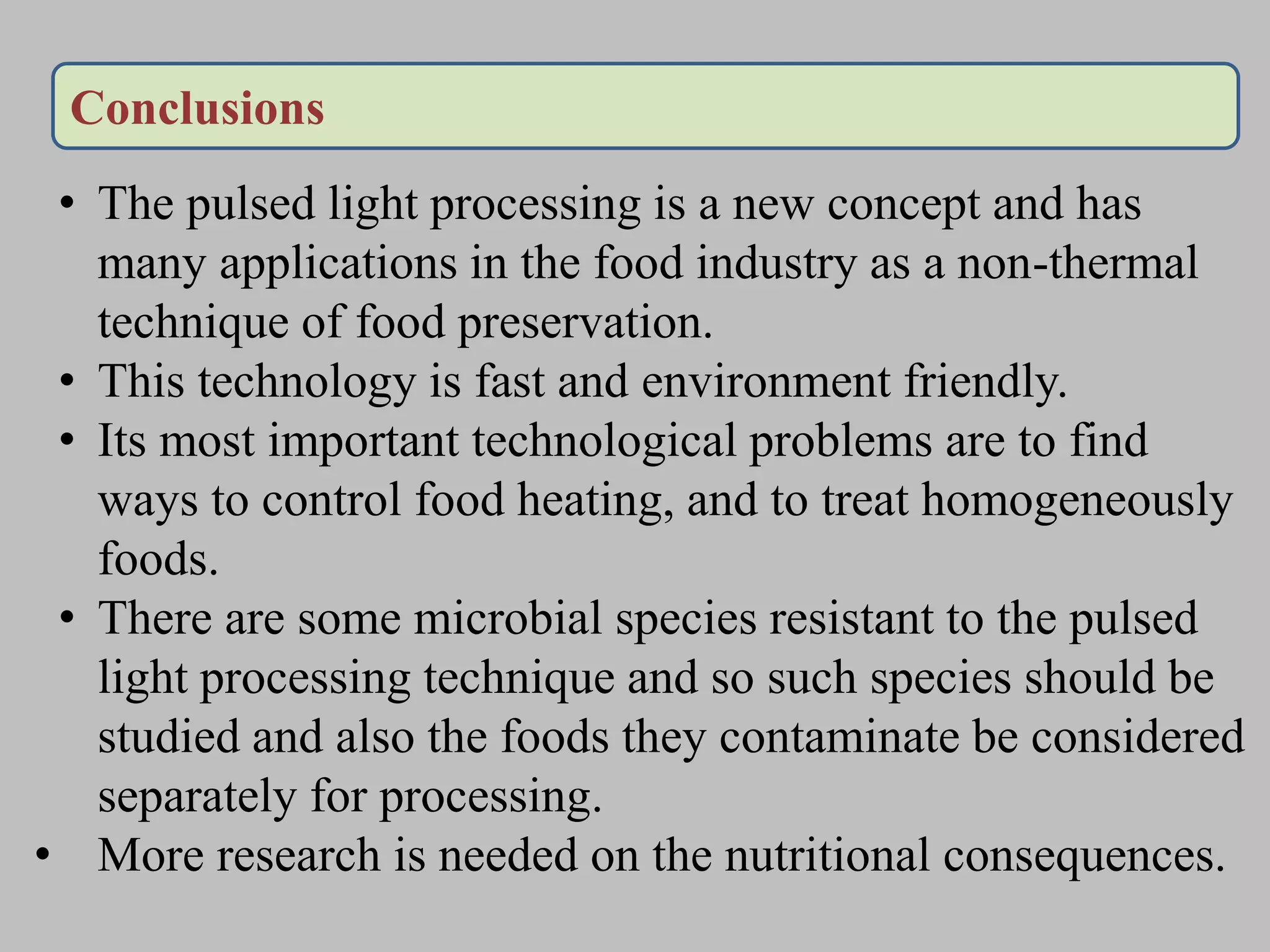 Pulsed light technology in food processing | PPTX