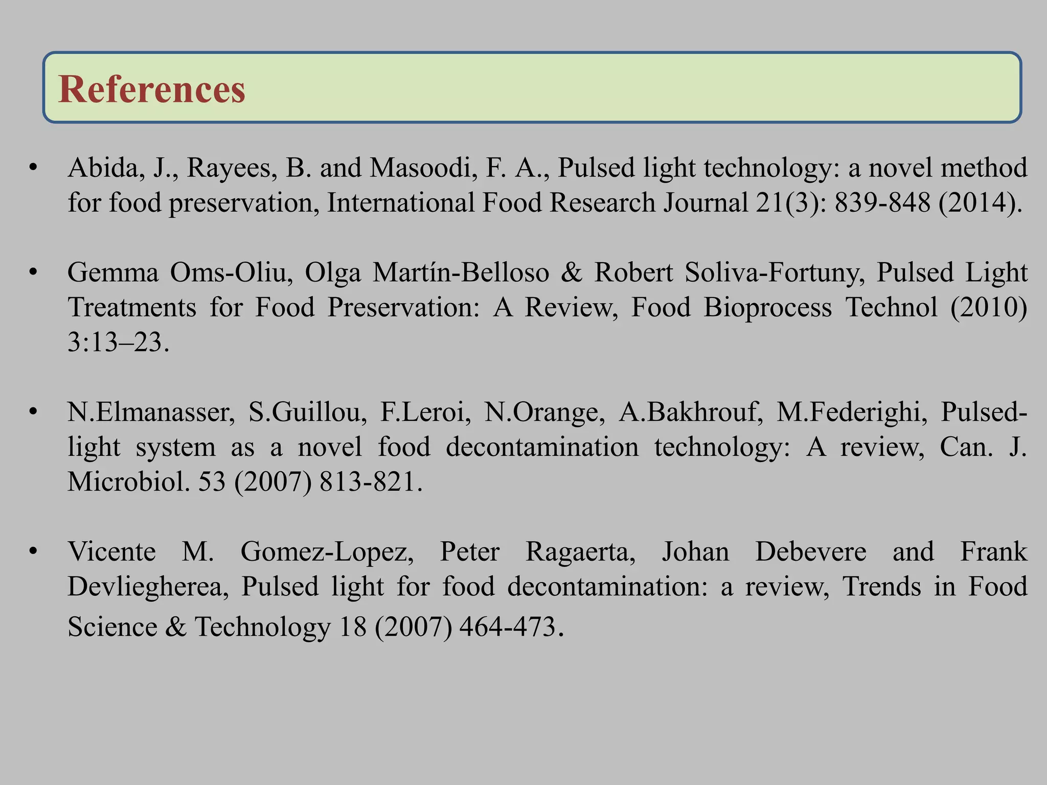 Pulsed light technology in food processing | PPTX