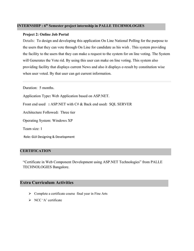 Gopal resume kpa | DOC