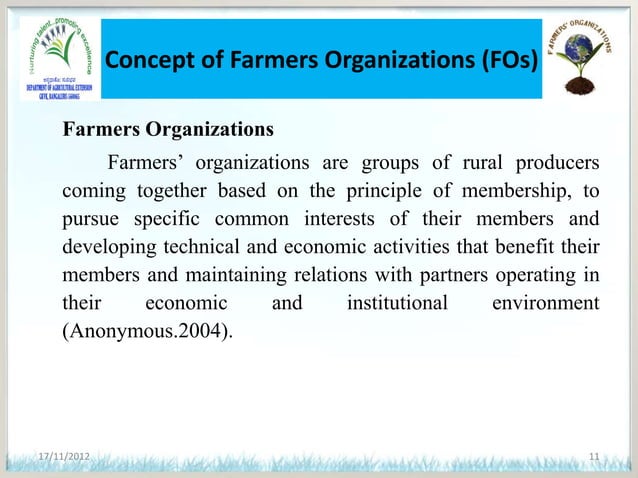farmers organizations/farmers associations | PPTX