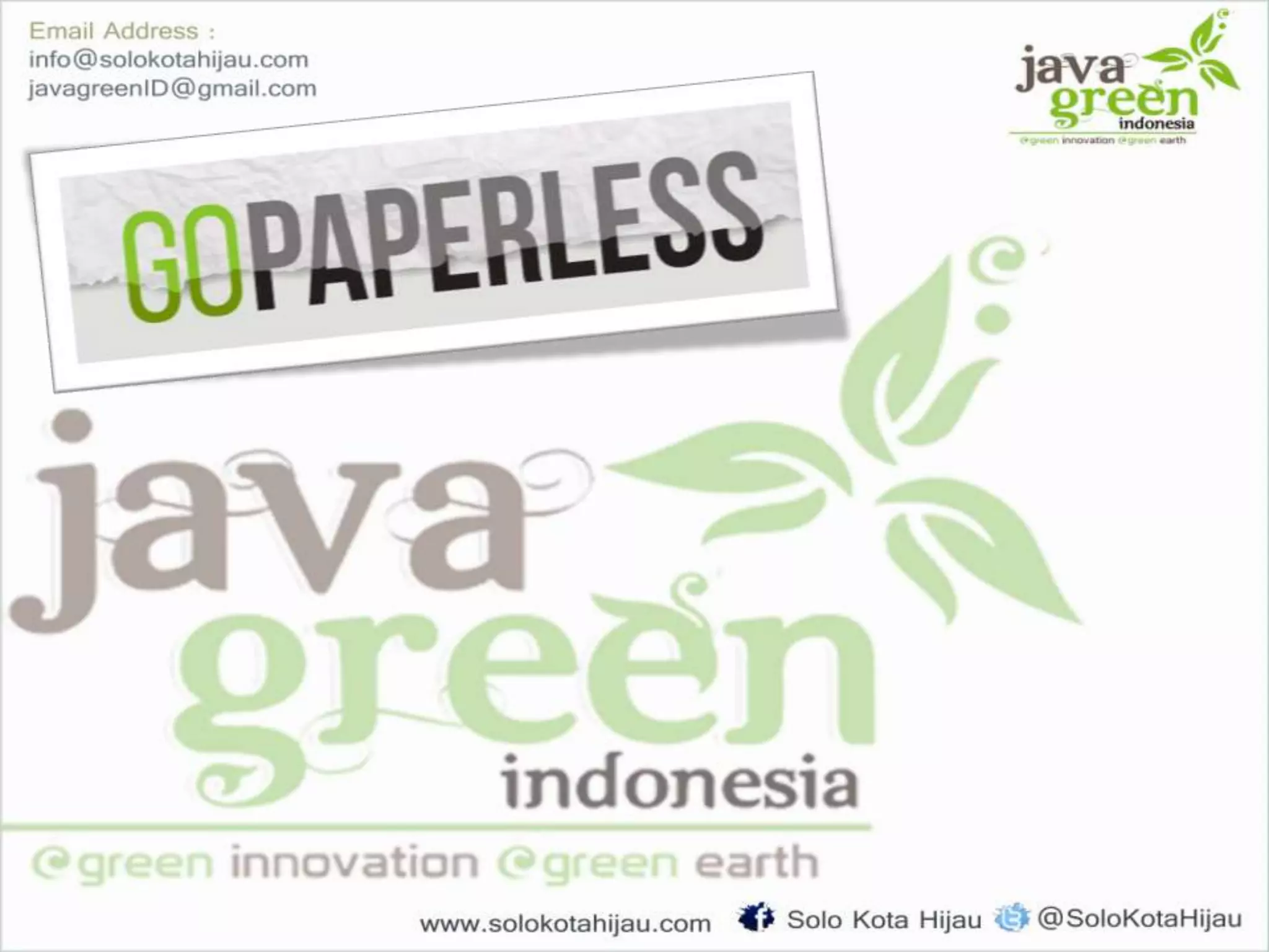 Go paperless campaign presentation (Java Green Indonesia) | PPTX