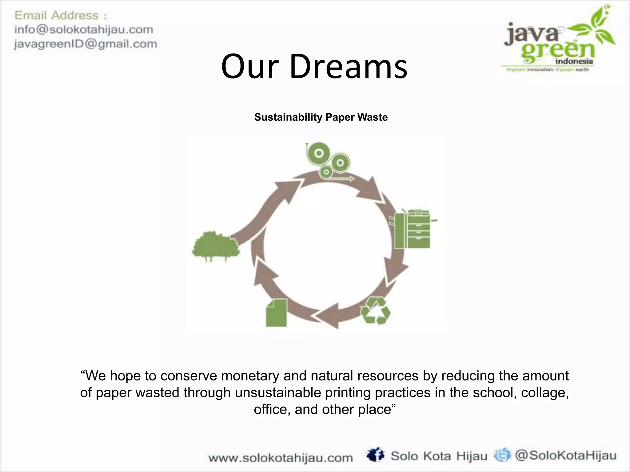 Go paperless campaign presentation (Java Green Indonesia) | PPTX