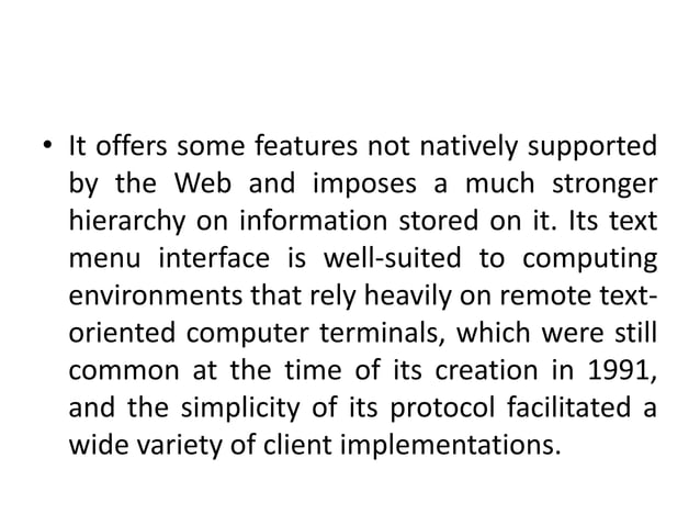 Gopher & Search Engines.pptx | Internet | Computing