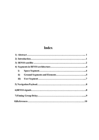 Abstract IRNSS Architecture and Applications | DOCX