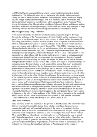 Indo Islamic Cultural Fusion "Qawali" | PDF