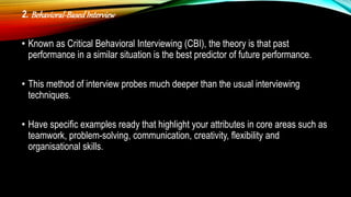 Interview and its types | PPTX | Resume Writing and Advice | Job Search