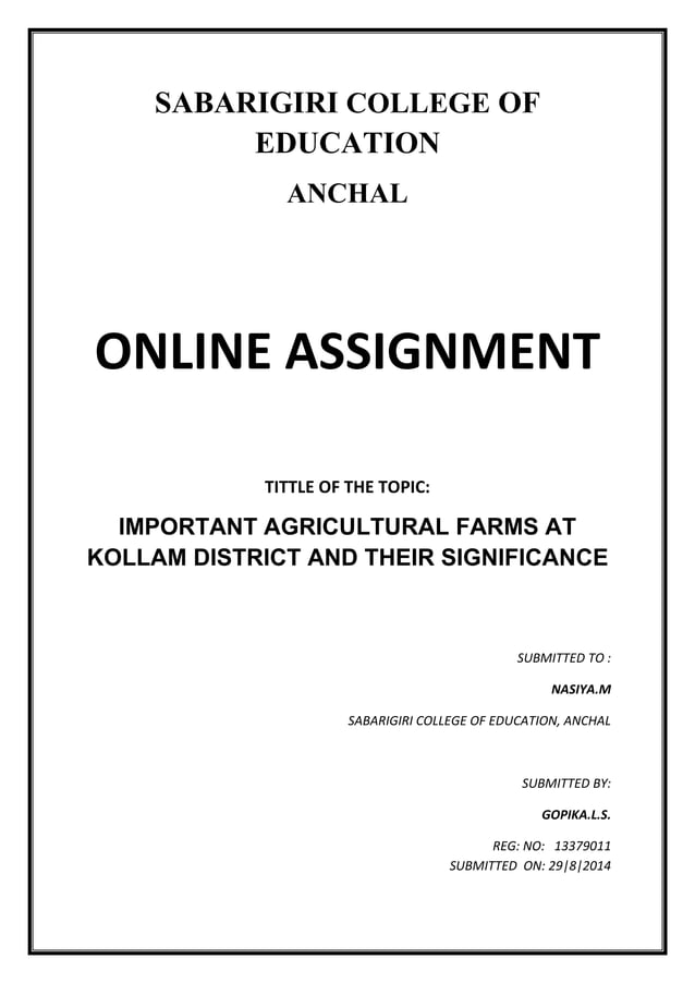ONLINE ASSIGNMENT | PDF