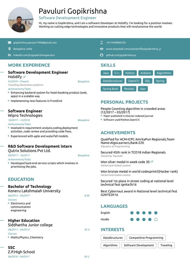 Gopikrishna resume | PDF | Programming Languages | Computing