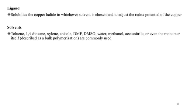 ATOMIC TRANSFER RADICAL POLYMERIZATION | PPTX | Chemistry | Science