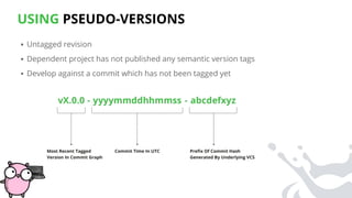 Pseudo-versions, moving to Go1.13 and later versions | PPT