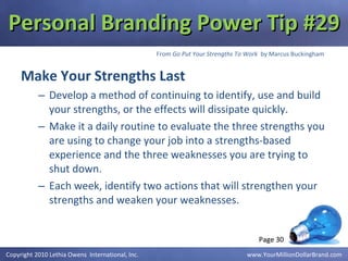 Personal Branding Tips from Go Put Your Strengths to Work by Marcus ...