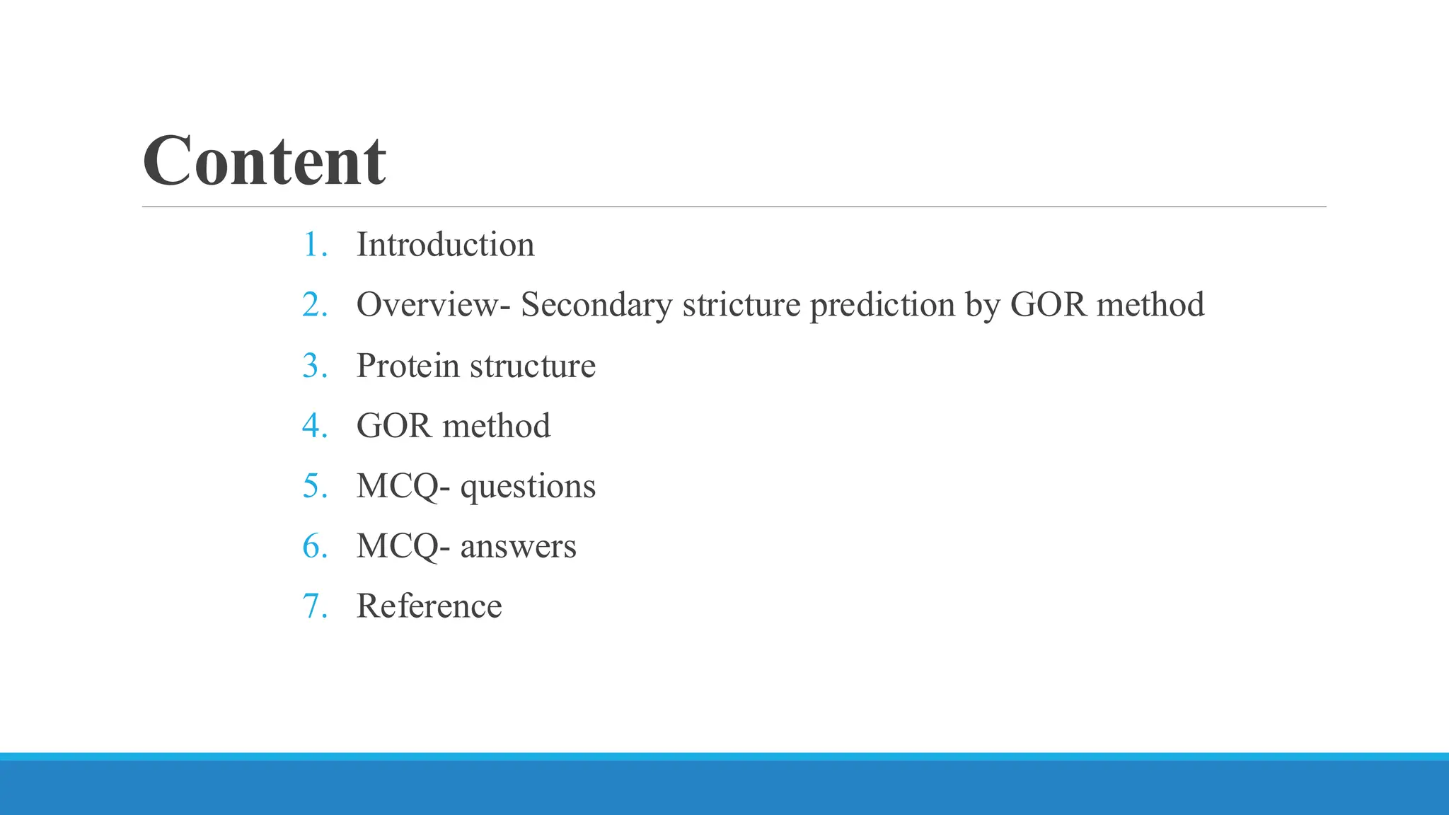 Computational biology- Secondary structure prediction -GOR | PDF