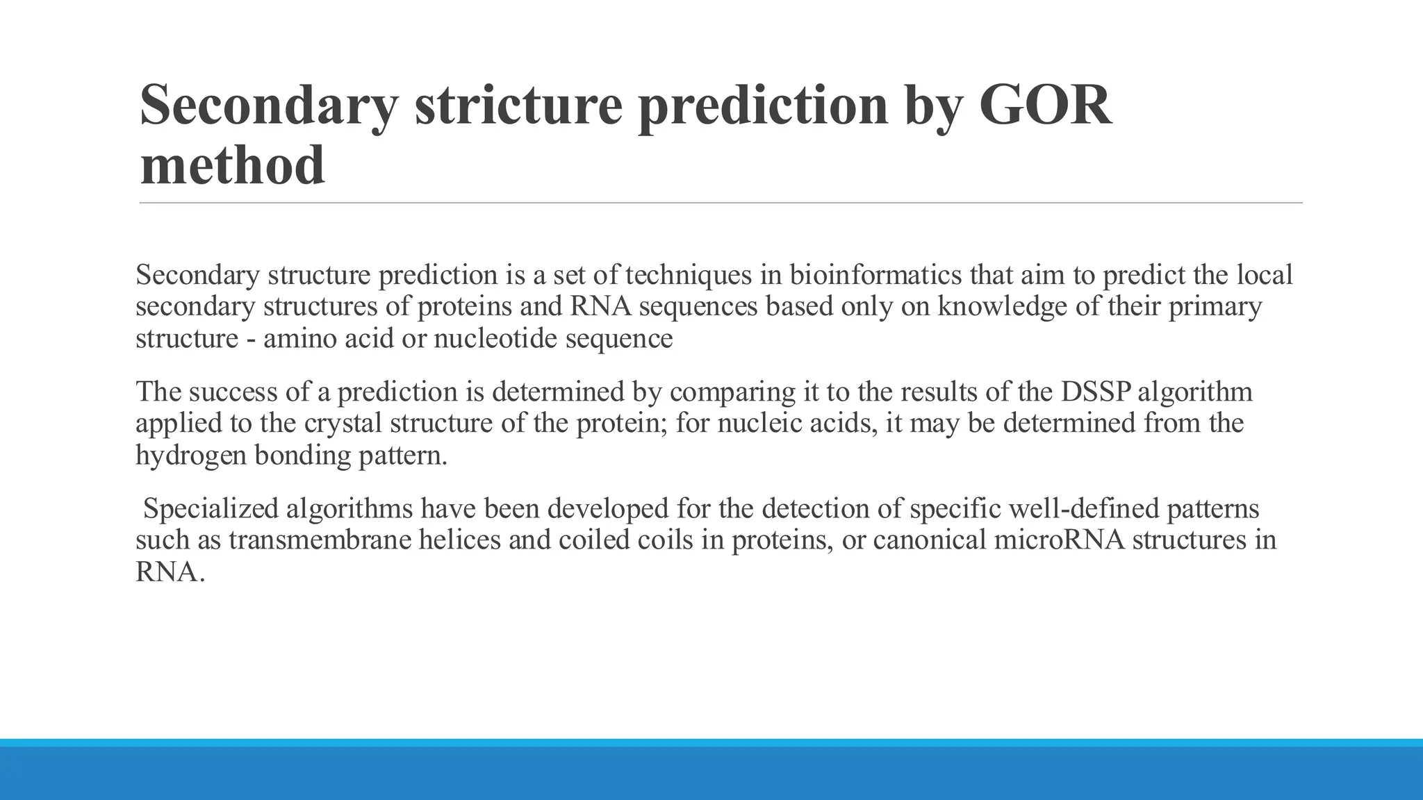 Computational biology- Secondary structure prediction -GOR | PDF
