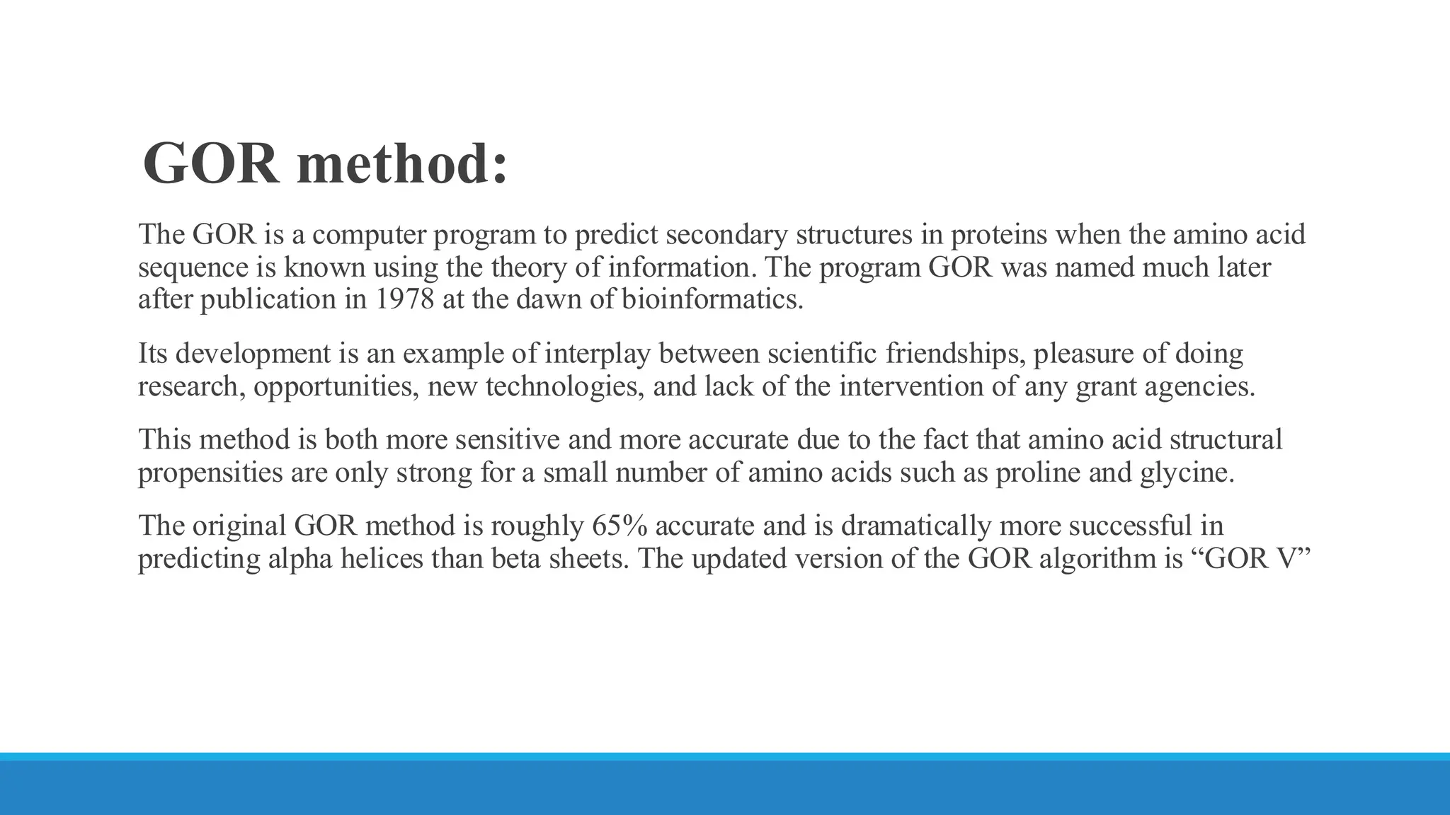 Computational biology- Secondary structure prediction -GOR | PDF