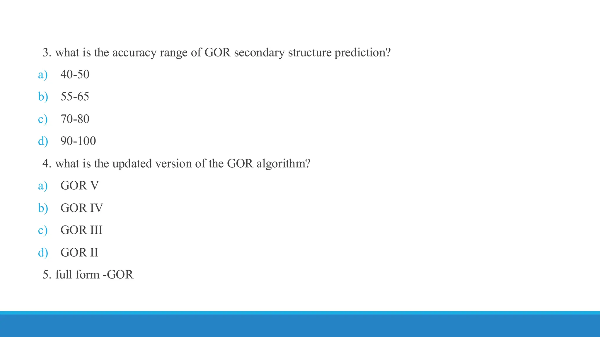 Computational biology- Secondary structure prediction -GOR | PDF