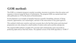 Computational biology- Secondary structure prediction -GOR | PDF