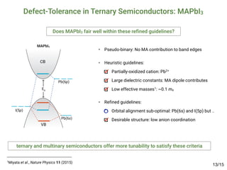 ICTMC-21: Key Structural and Chemical Features of Defect-Tolerant ...