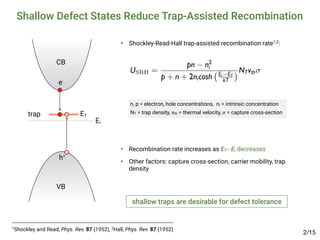 ICTMC-21: Key Structural and Chemical Features of Defect-Tolerant Semiconductors | PPT