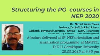 structuring the pg courses in National Education Policy NEP 2020 | PPT