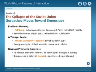Gorbachev Moves Towards Democracy and Collapse of the Soviet Union | PPTX