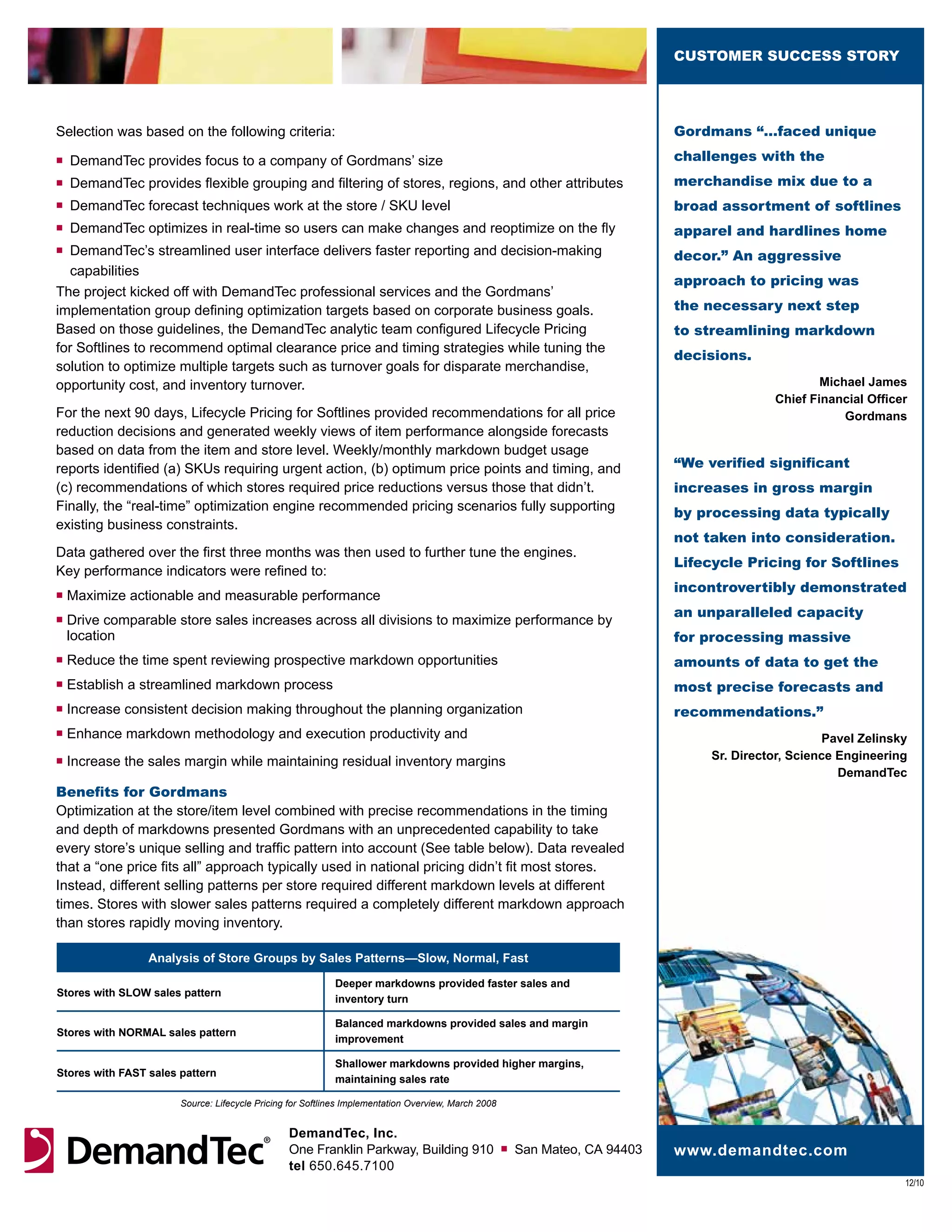 DemandTec Customer Case Study: Gordmans | PDF