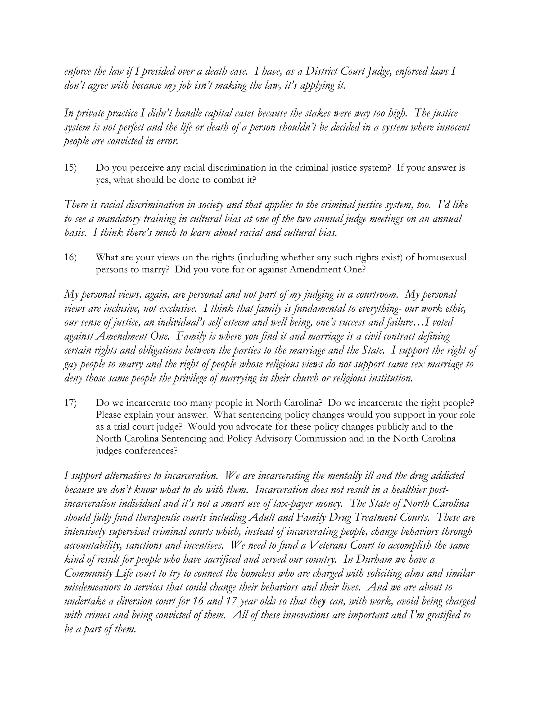 Nancy Gordon 2014 PA-PAC Questionnaire | PDF