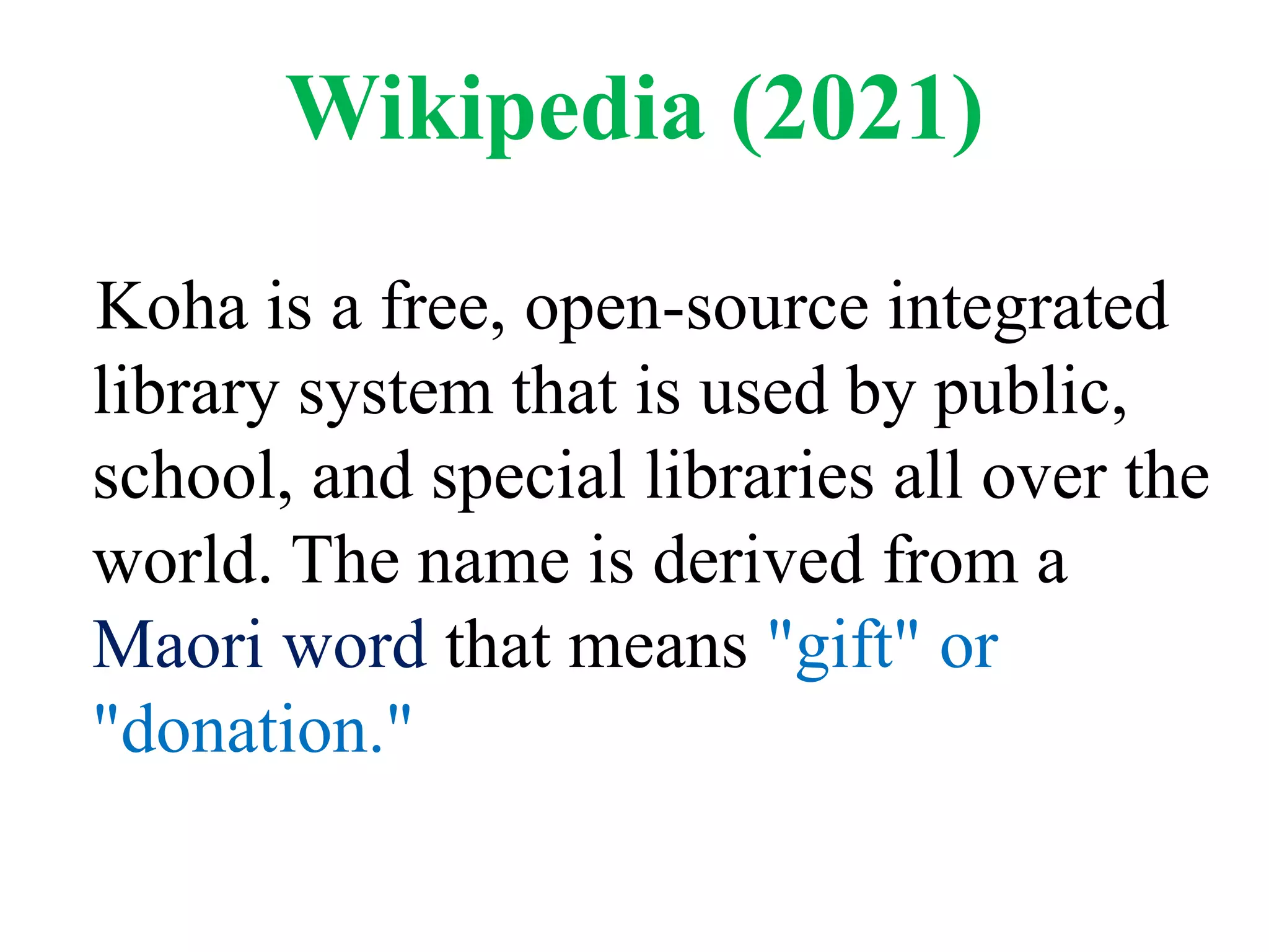 Koha Library Software: Practical Applications | PPTX