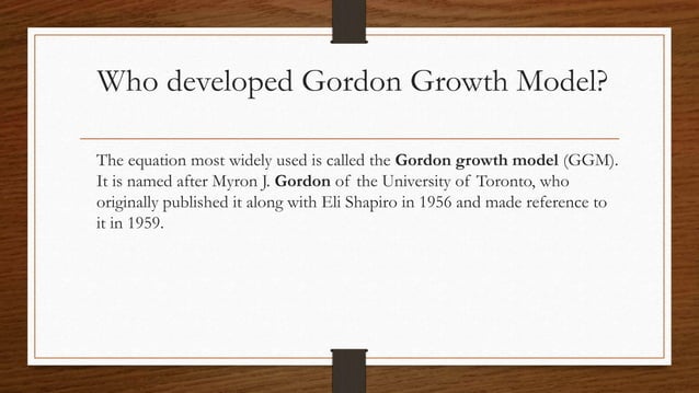Gordon growth model.ppt | Stocks and Bonds | Personal Investing